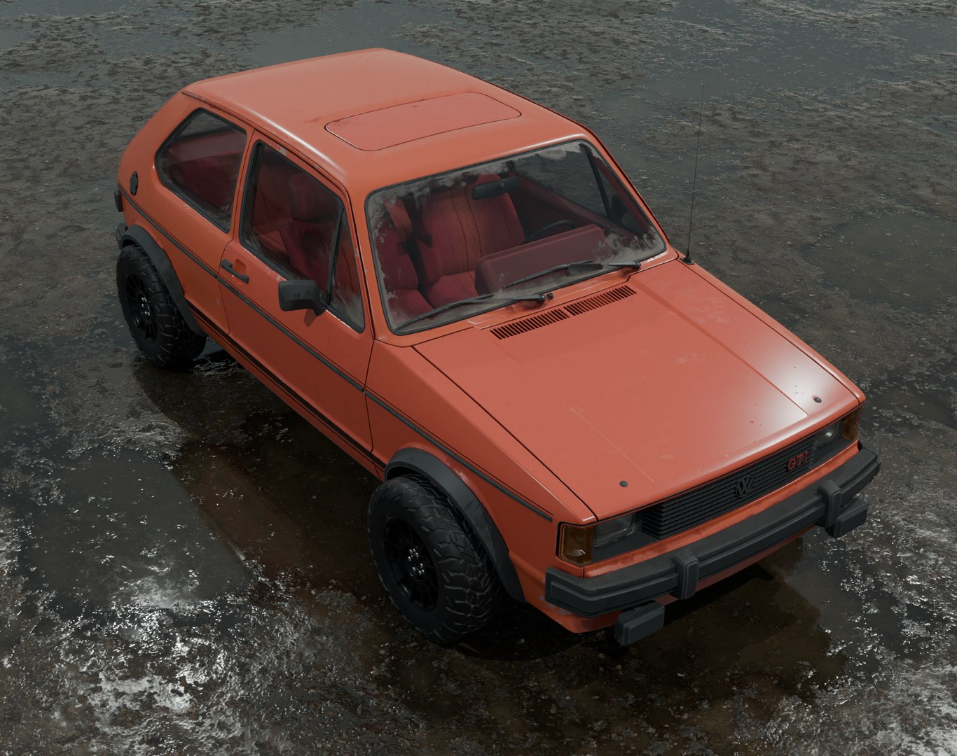 3D Model Realistic Old Car Full Interior And Exterior PBR 4k ...