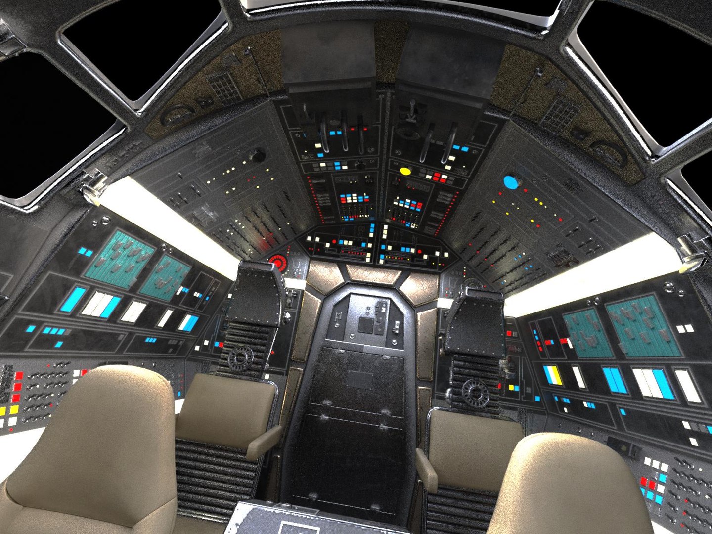 3d model falcon interior