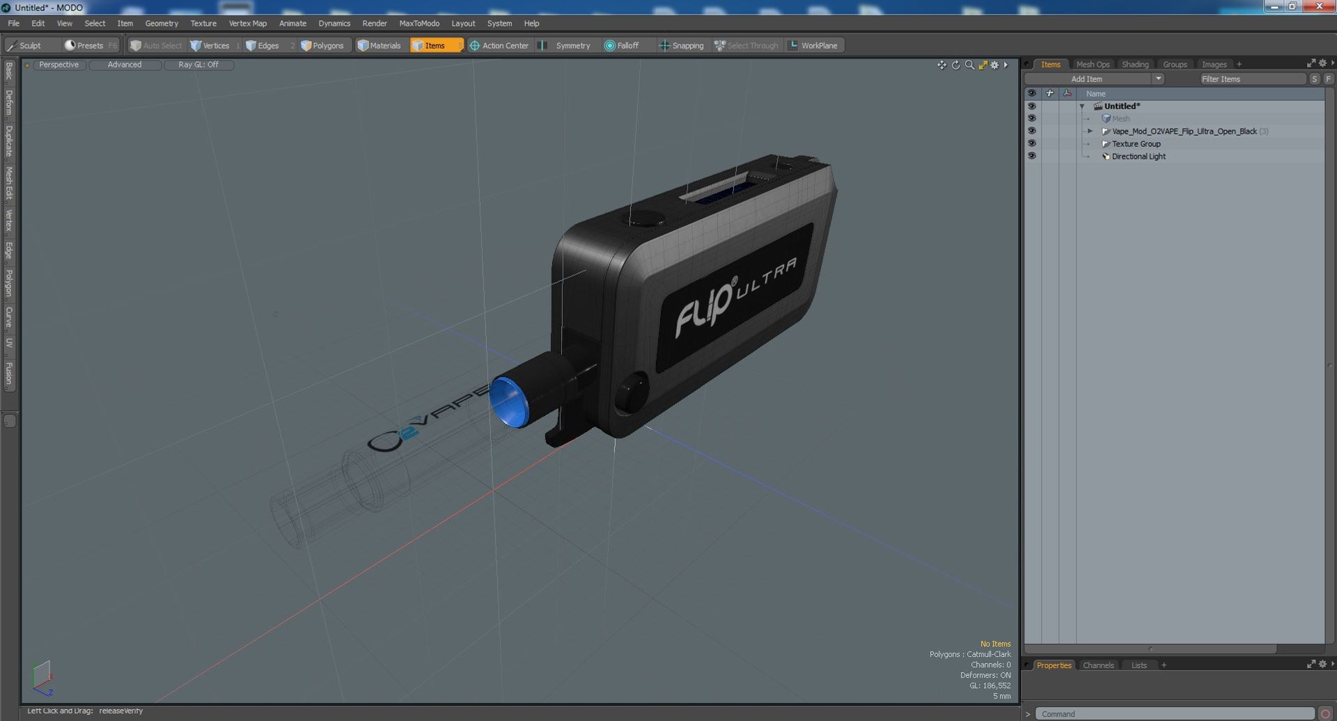 3D Model Vape Mod O2VAPE Flip Ultra Open Black - TurboSquid 2189630