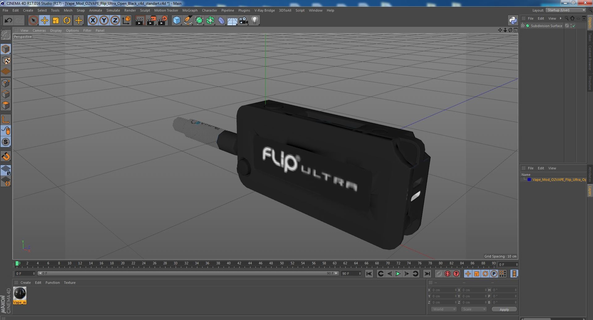 3D Model Vape Mod O2VAPE Flip Ultra Open Black - TurboSquid 2189630