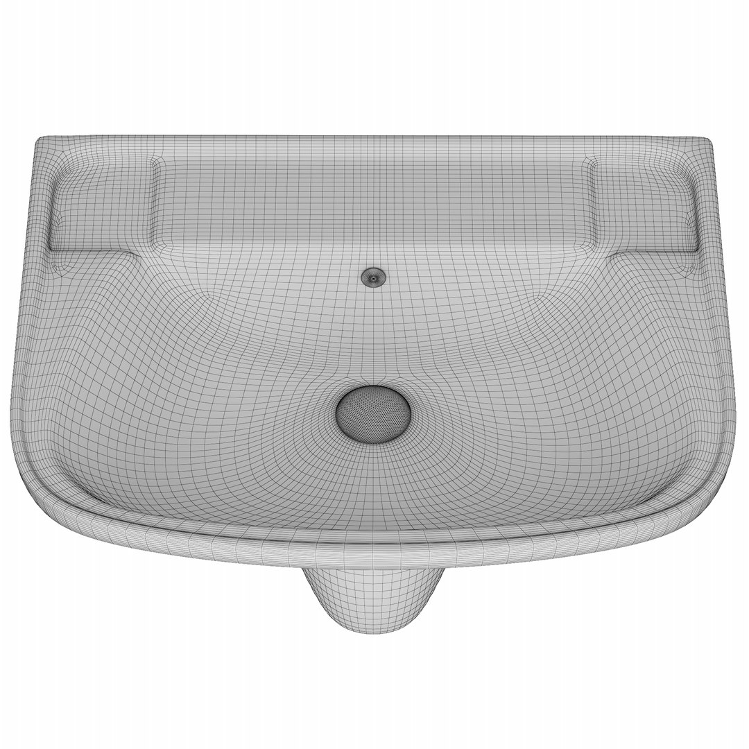 Pedestal rectangle wash basin 3D model - TurboSquid 1693004