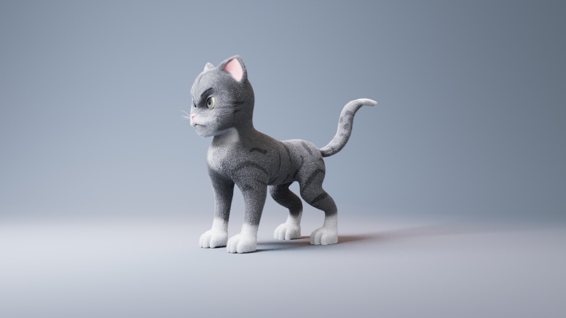 3D GRAY TOONED CAT - TurboSquid 2105898