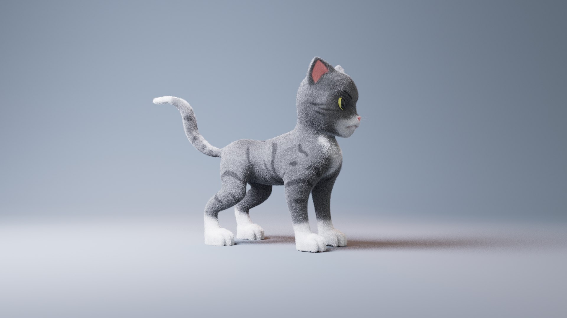3D GRAY TOONED CAT - TurboSquid 2105898
