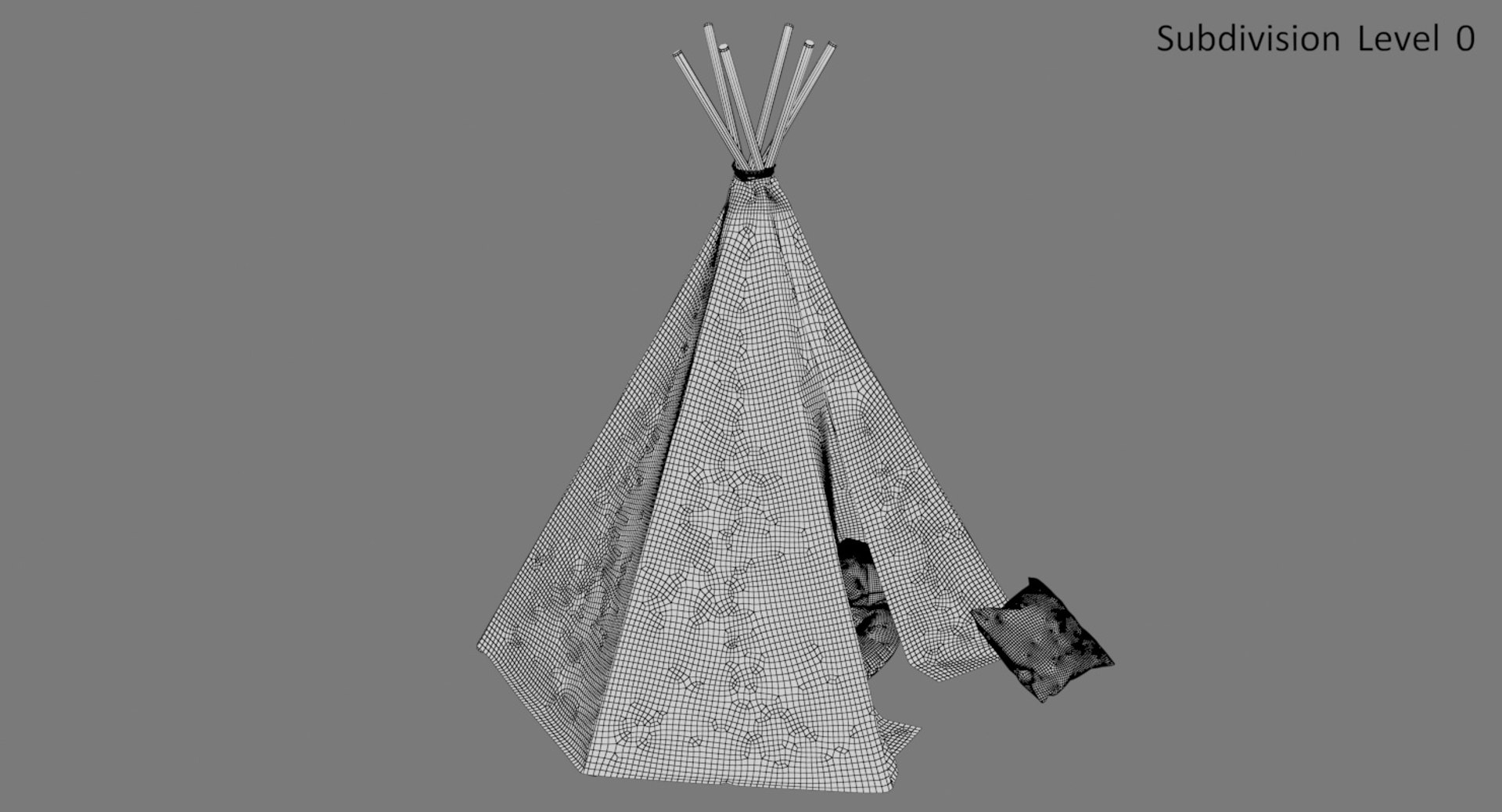 3D Tepee 01 3 Model - TurboSquid 1357268