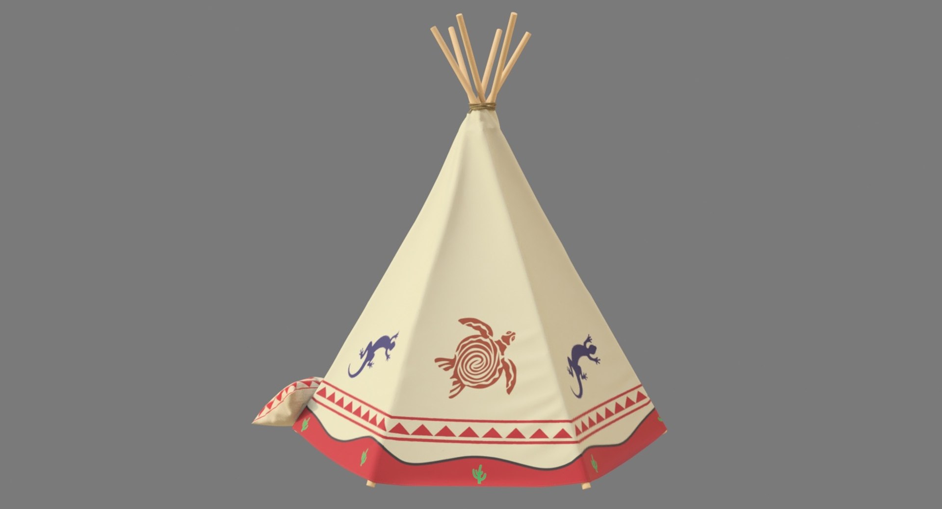 3D Tepee 01 3 Model - TurboSquid 1357268