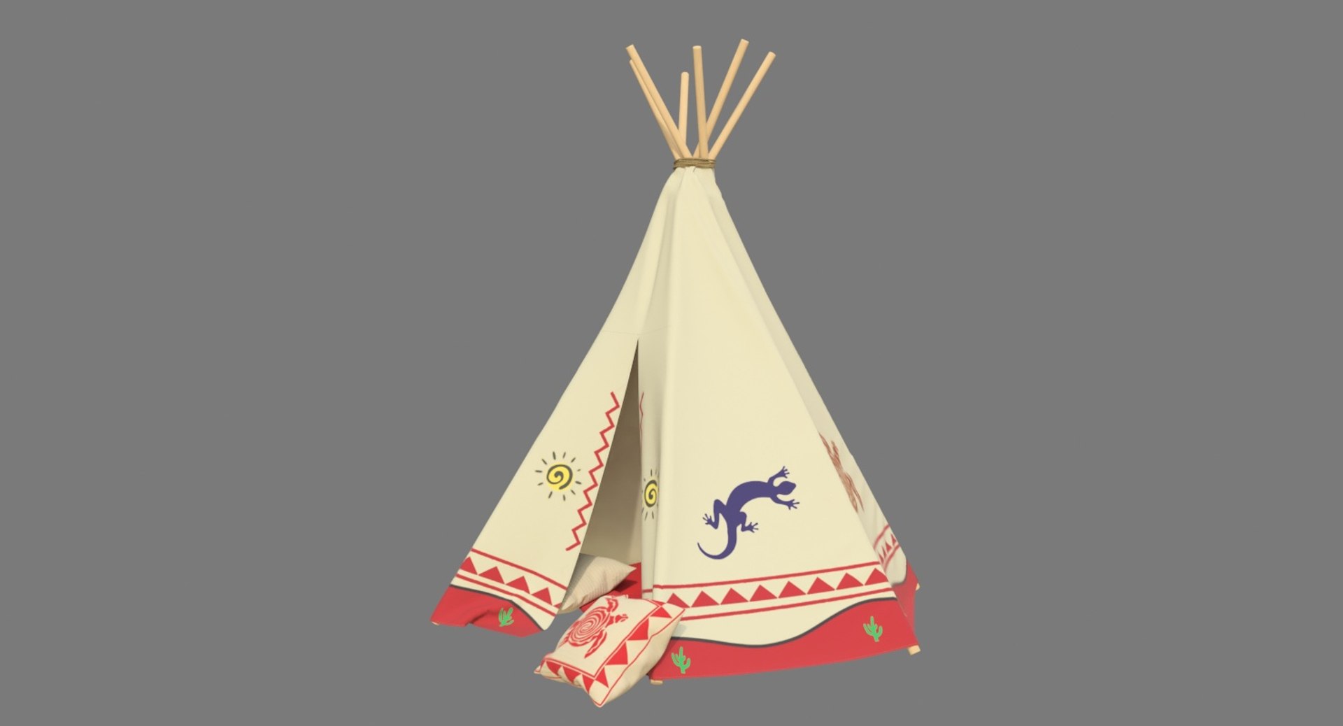 3D Tepee 01 3 Model - TurboSquid 1357268