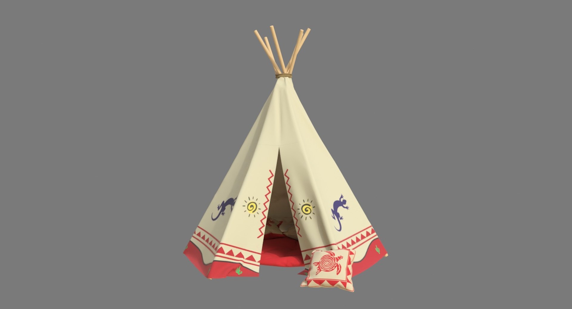 3D Tepee 01 3 Model - TurboSquid 1357268