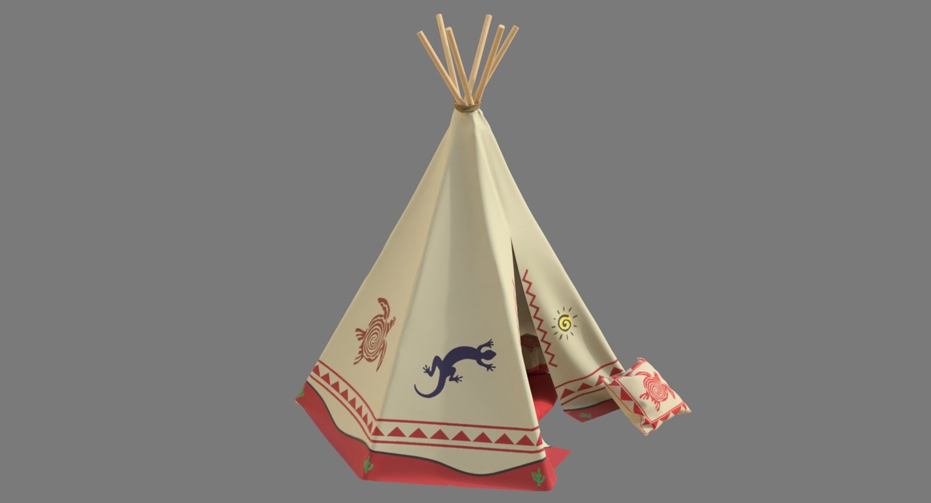 3D Tepee 01 3 Model - TurboSquid 1357268