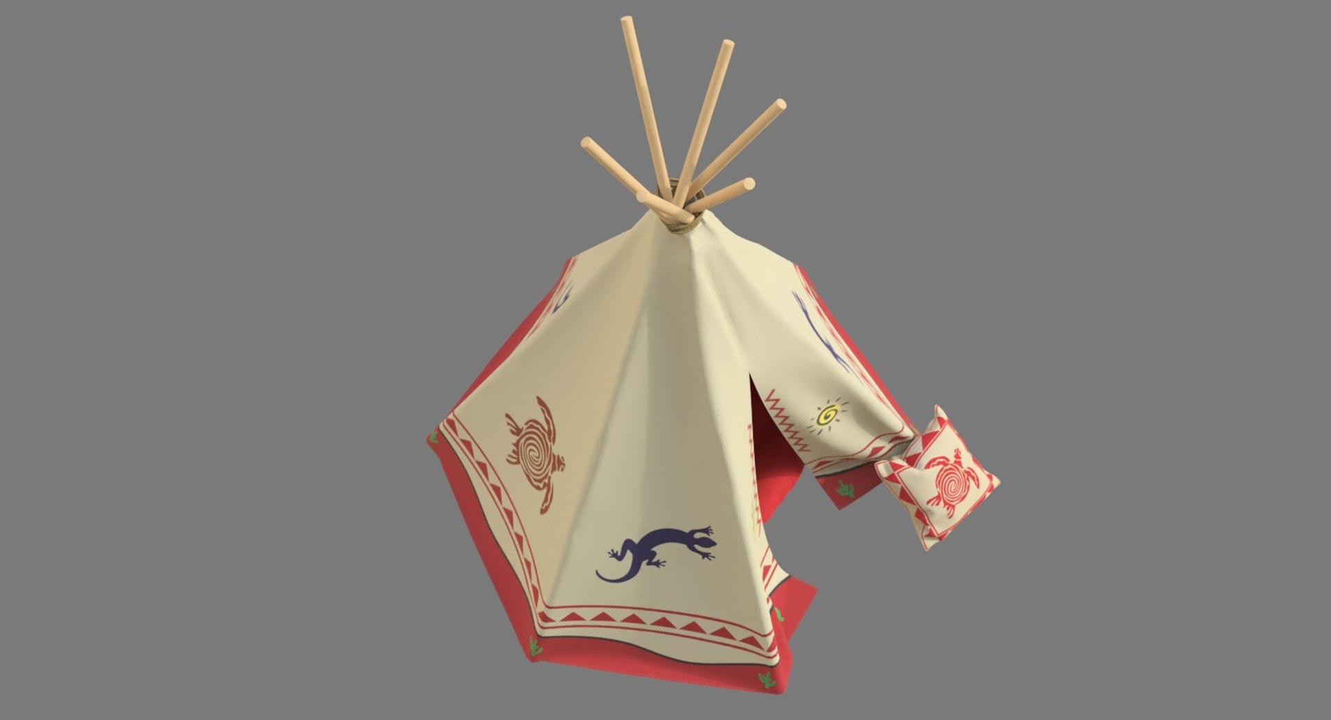 3D Tepee 01 3 Model - TurboSquid 1357268