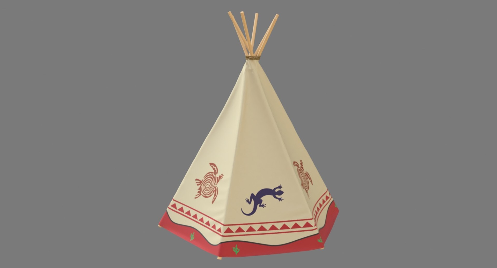 3D Tepee 01 3 Model - TurboSquid 1357268