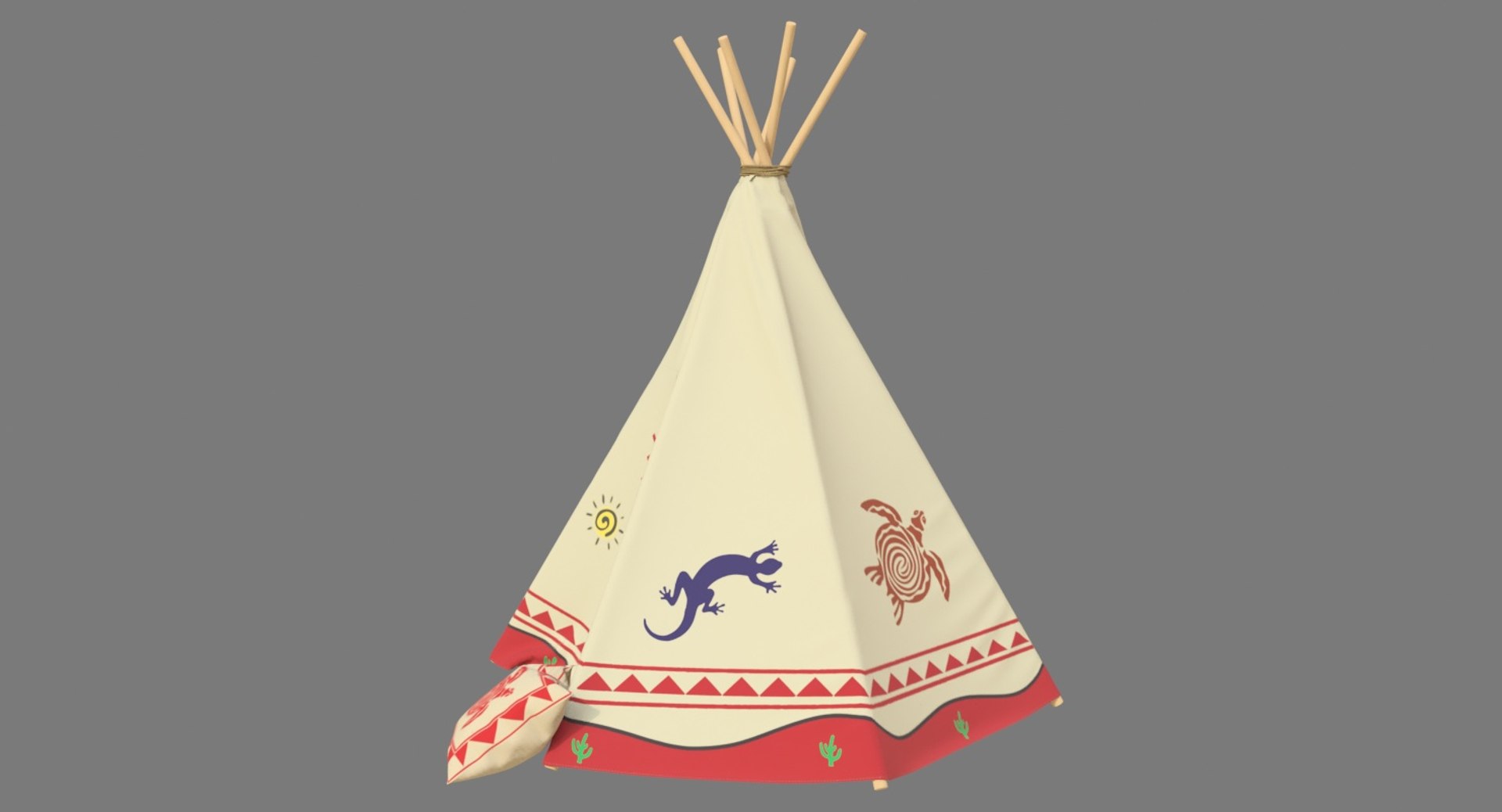 3D Tepee 01 3 Model - TurboSquid 1357268