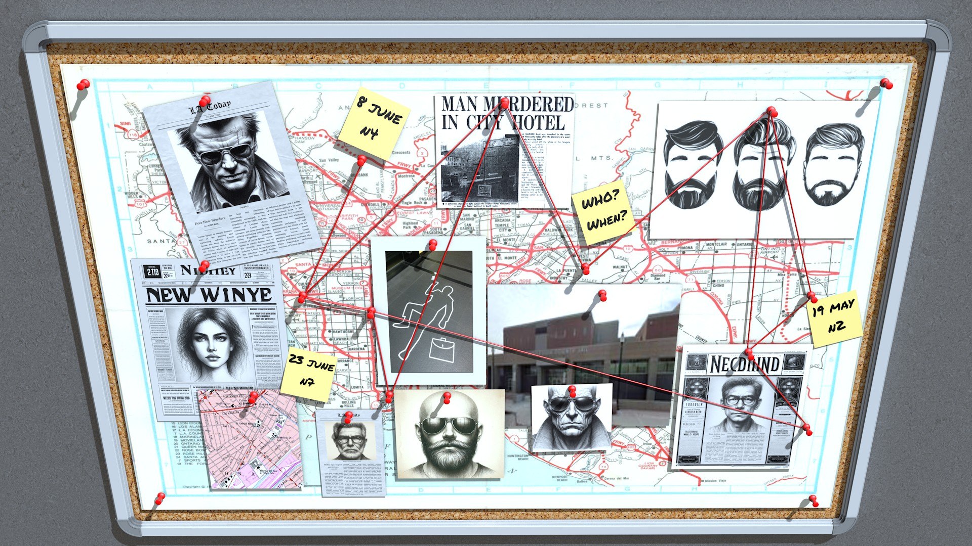 3D Crime Scene Evidence Board Model - TurboSquid 2236454