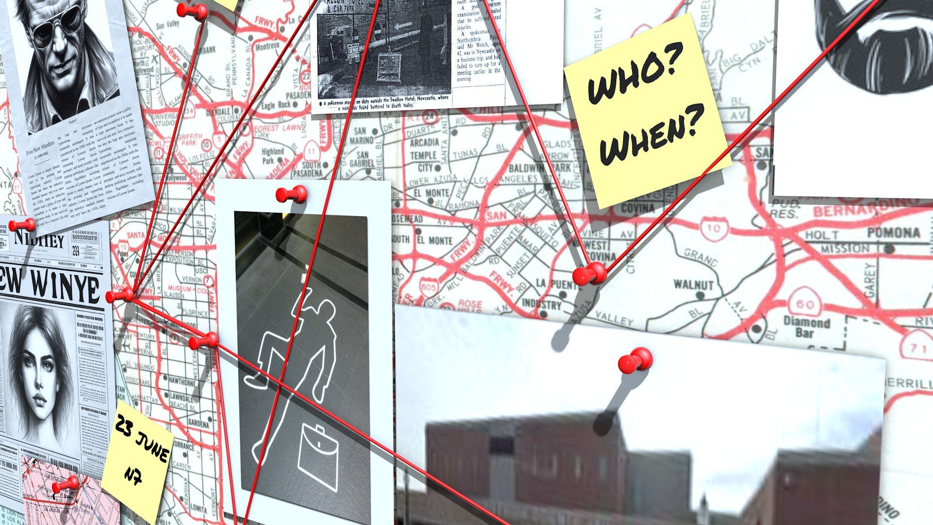 3D Crime Scene Evidence Board Model - TurboSquid 2236454
