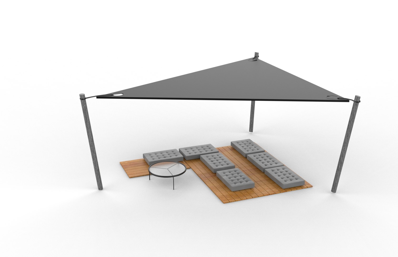 Pergola Shade Sails 3D Model 3D - TurboSquid 2350157