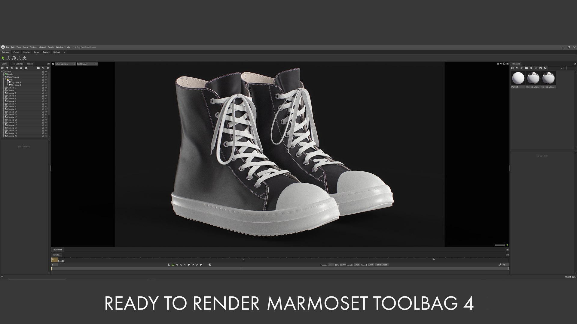 3D Model Hi Top Sneakers - TurboSquid 1808287