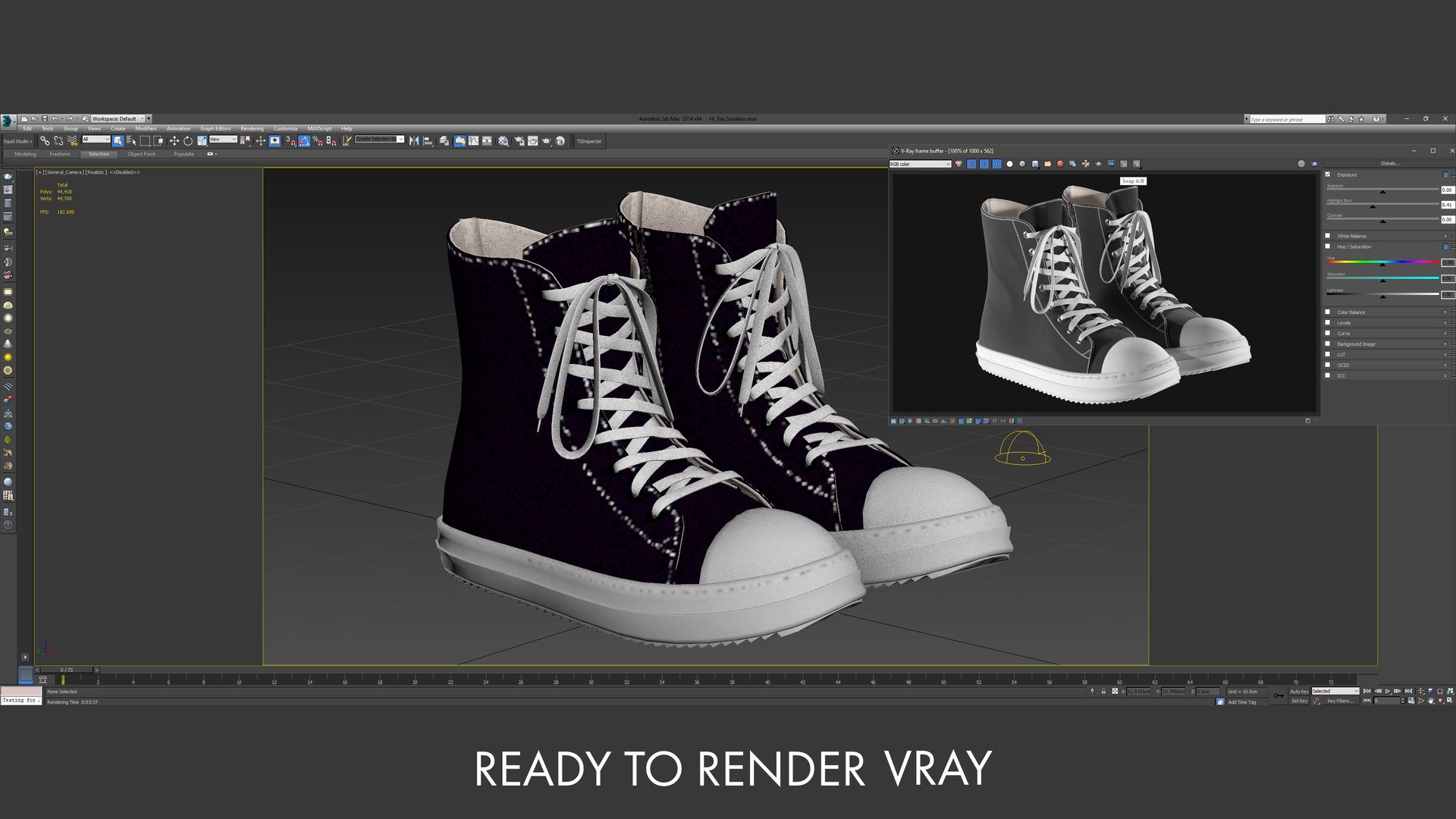 3D Model Hi Top Sneakers - TurboSquid 1808287