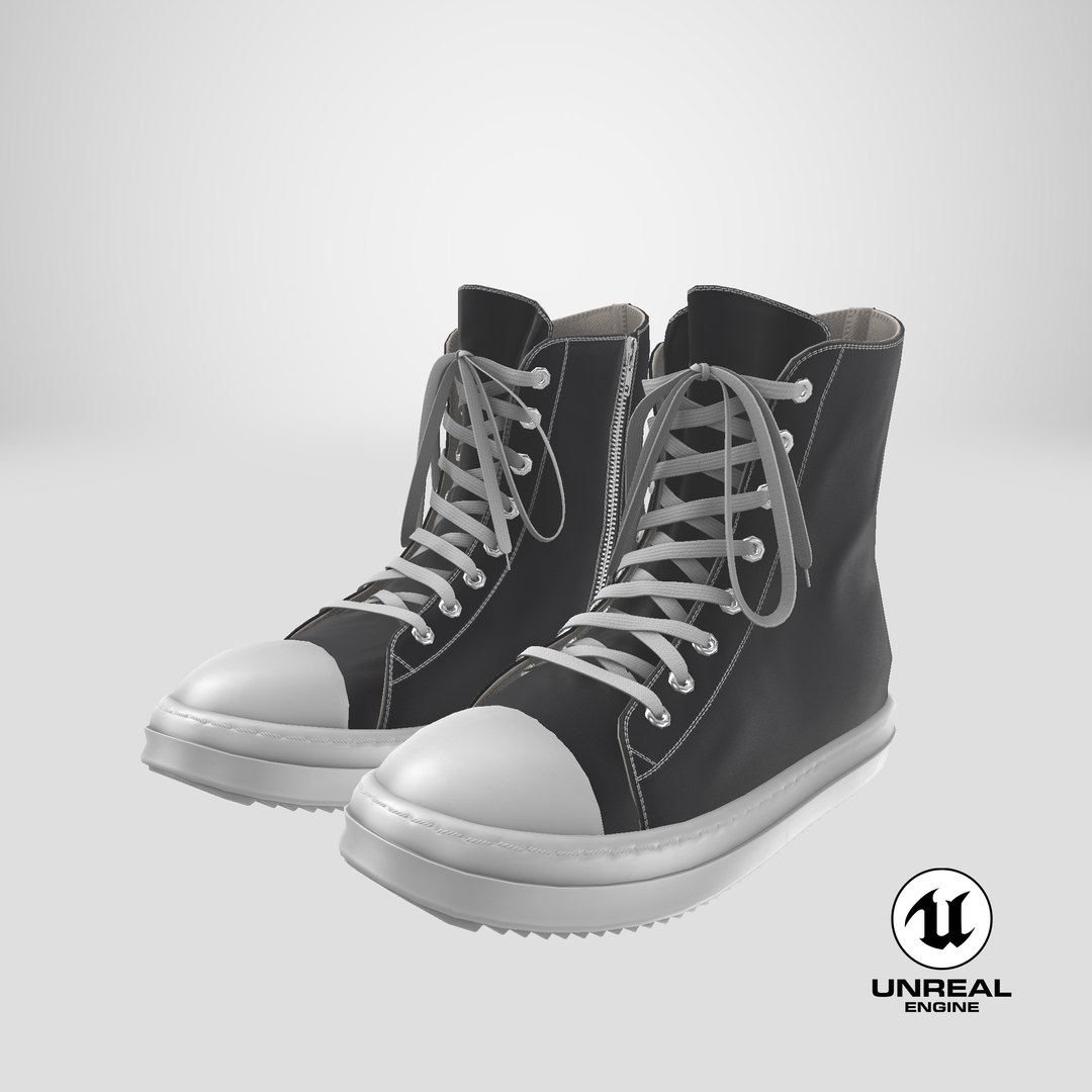 3D Model Hi Top Sneakers - TurboSquid 1808287