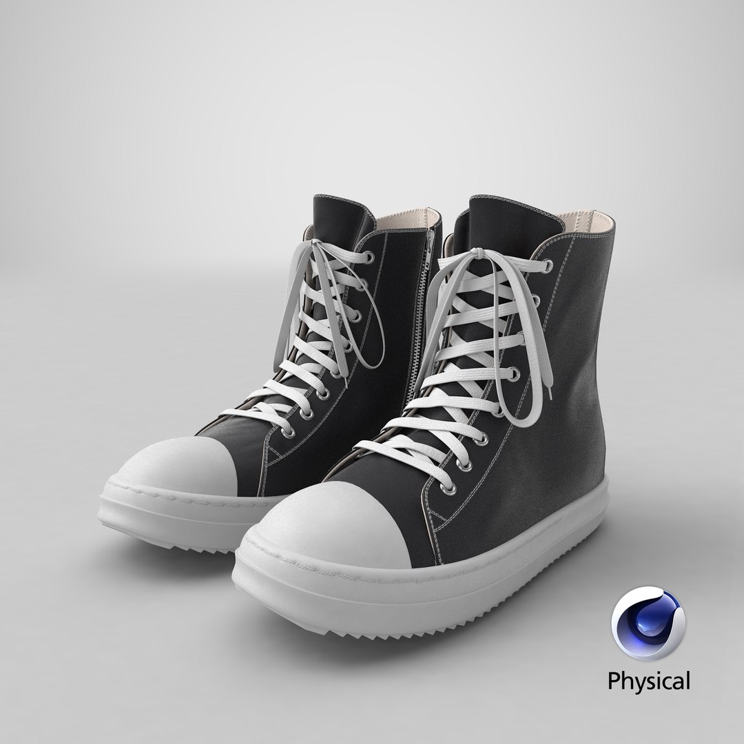 3D Model Hi Top Sneakers - TurboSquid 1808287