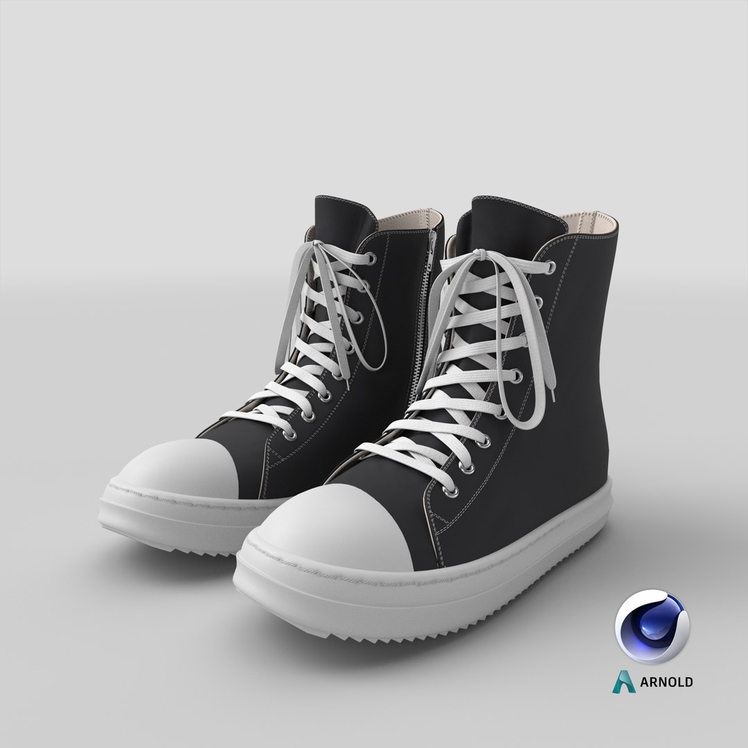 3D Model Hi Top Sneakers - TurboSquid 1808287