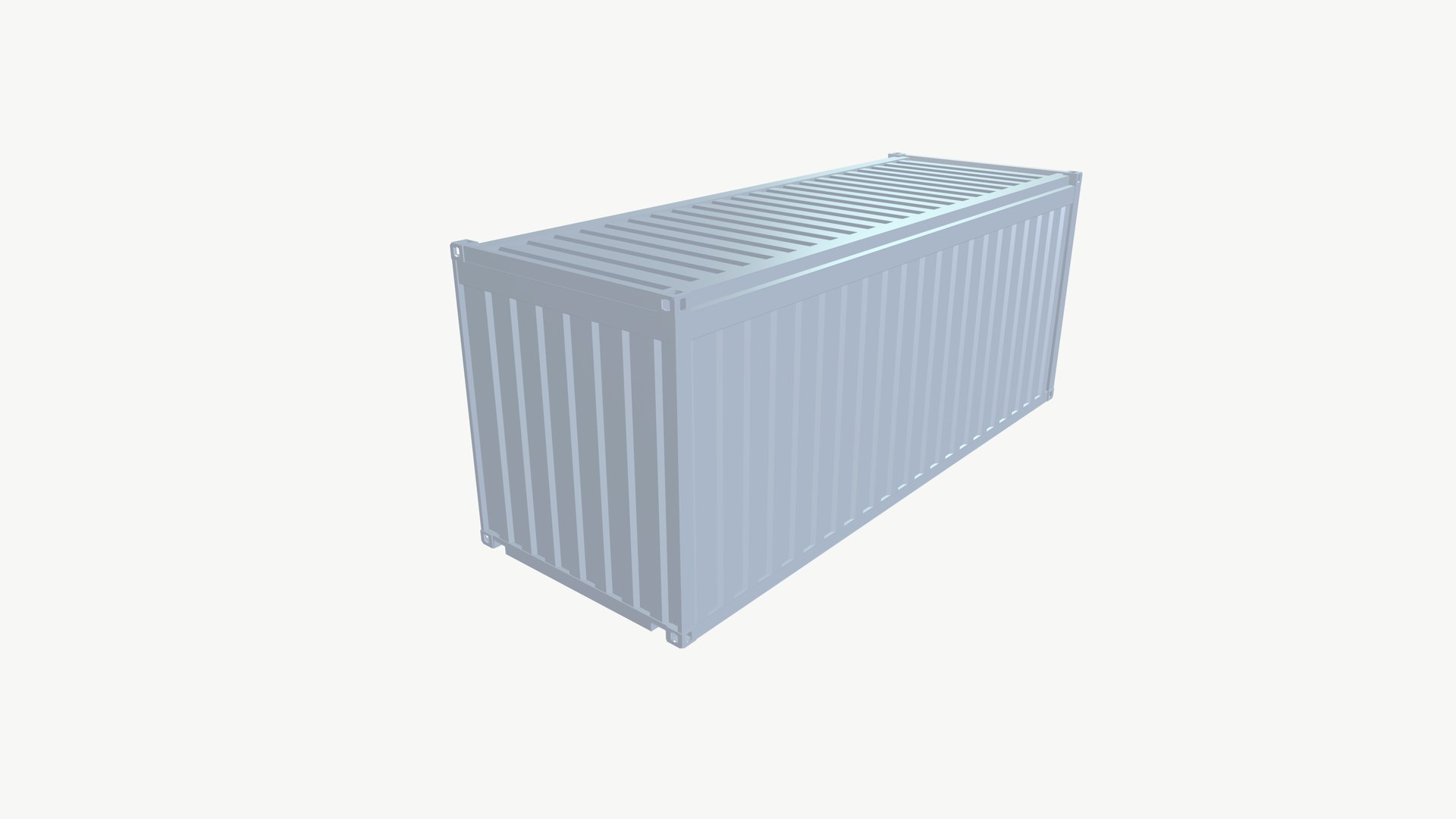 3D Model Intermodal ISO Shipping Container Blue Color 20 Feet ...