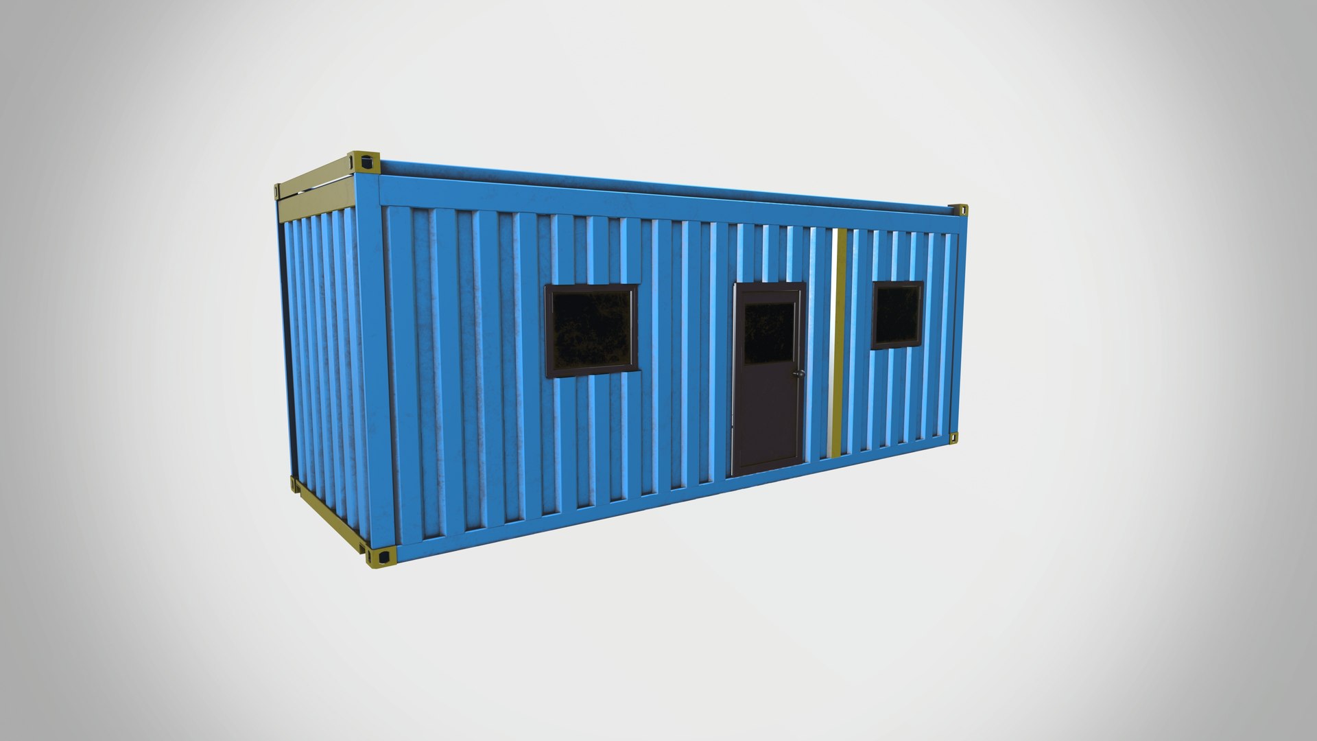 3D Model Intermodal ISO Shipping Container Blue Color 20 Feet ...
