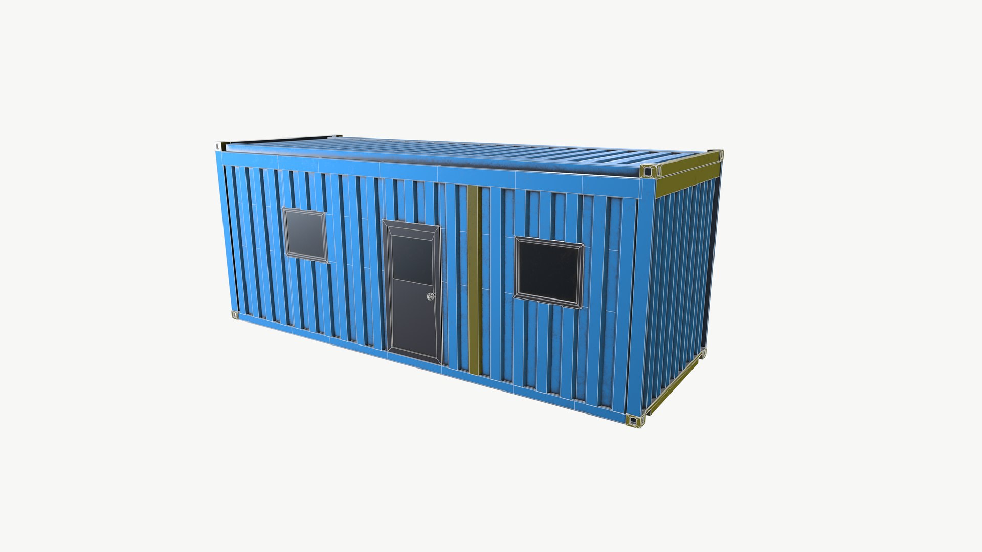 3D Model Intermodal ISO Shipping Container Blue Color 20 Feet ...
