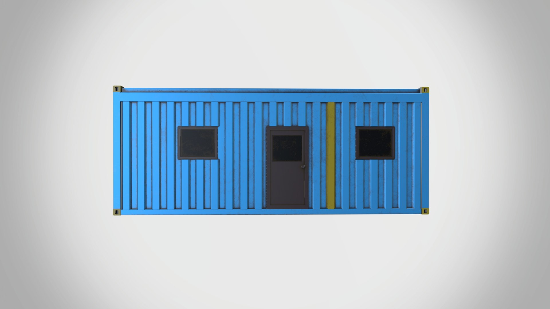 3D Model Intermodal ISO Shipping Container Blue Color 20 Feet ...