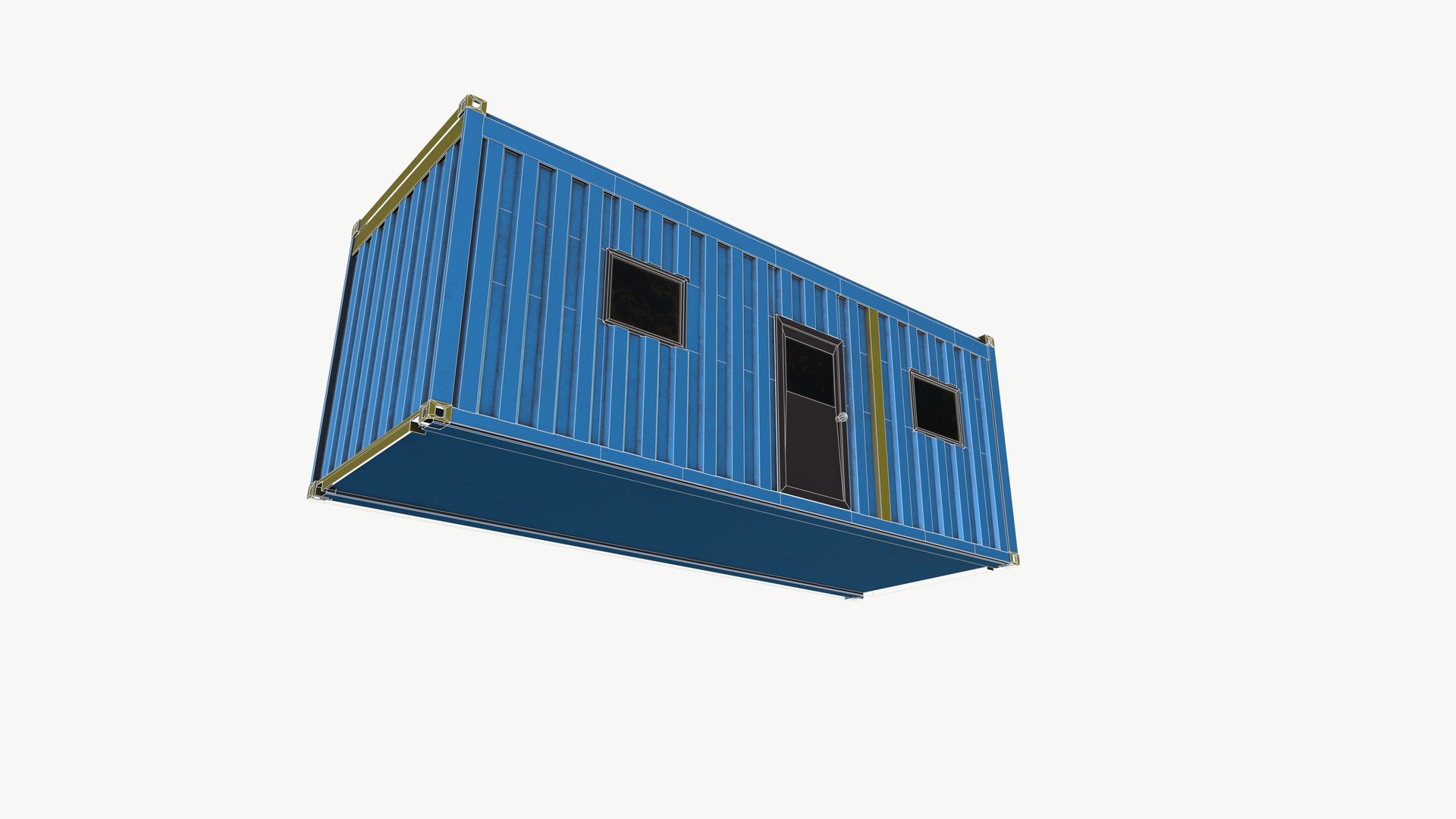 3D Model Intermodal ISO Shipping Container Blue Color 20 Feet ...