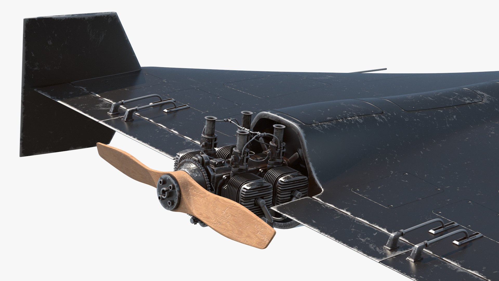 3D Tactical Kamikaze Drone Shahed 136 Propeller Type Black Model ...