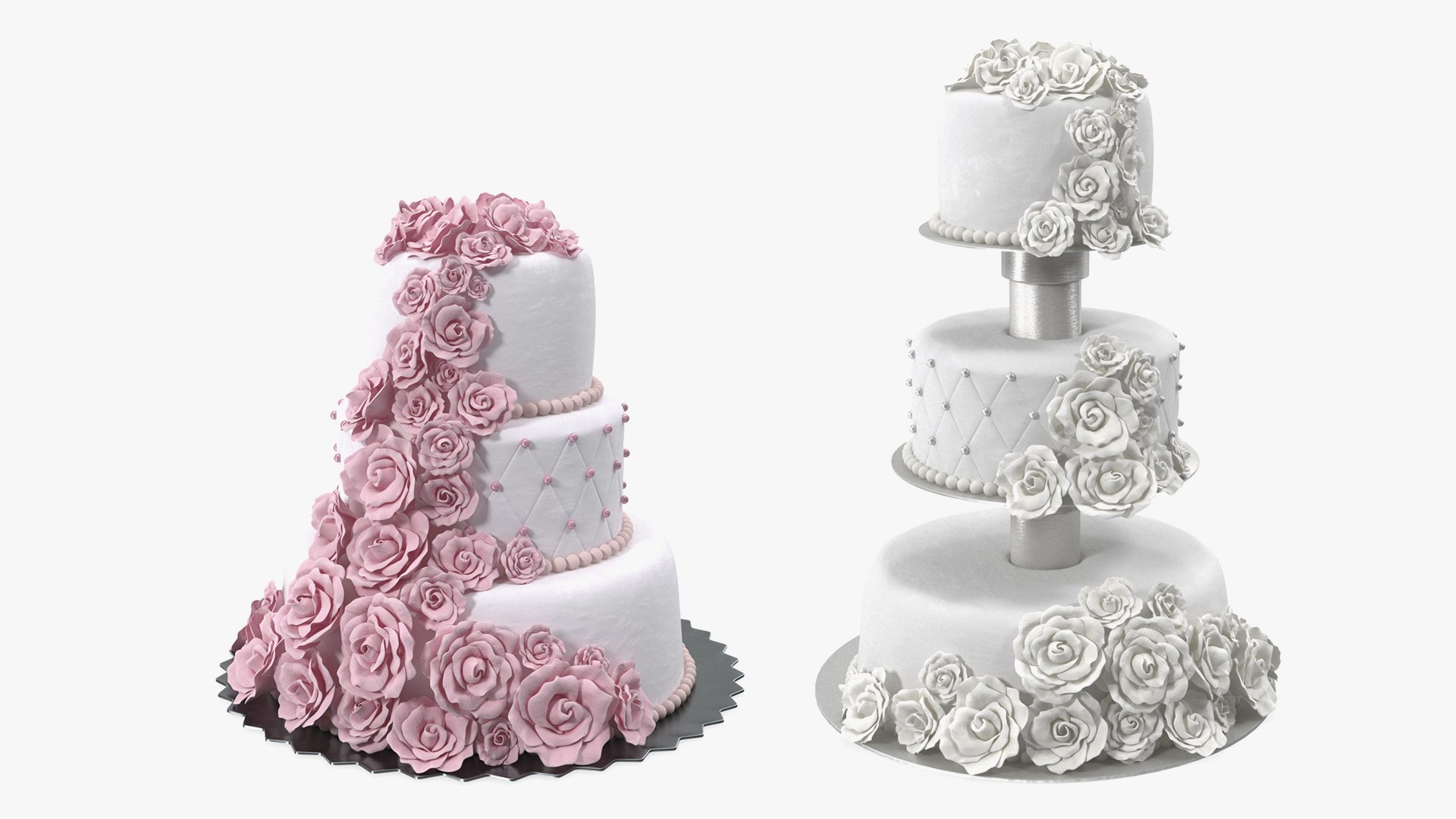 Multilevel Wedding Cakes Collection 3D Model - TurboSquid 1839497