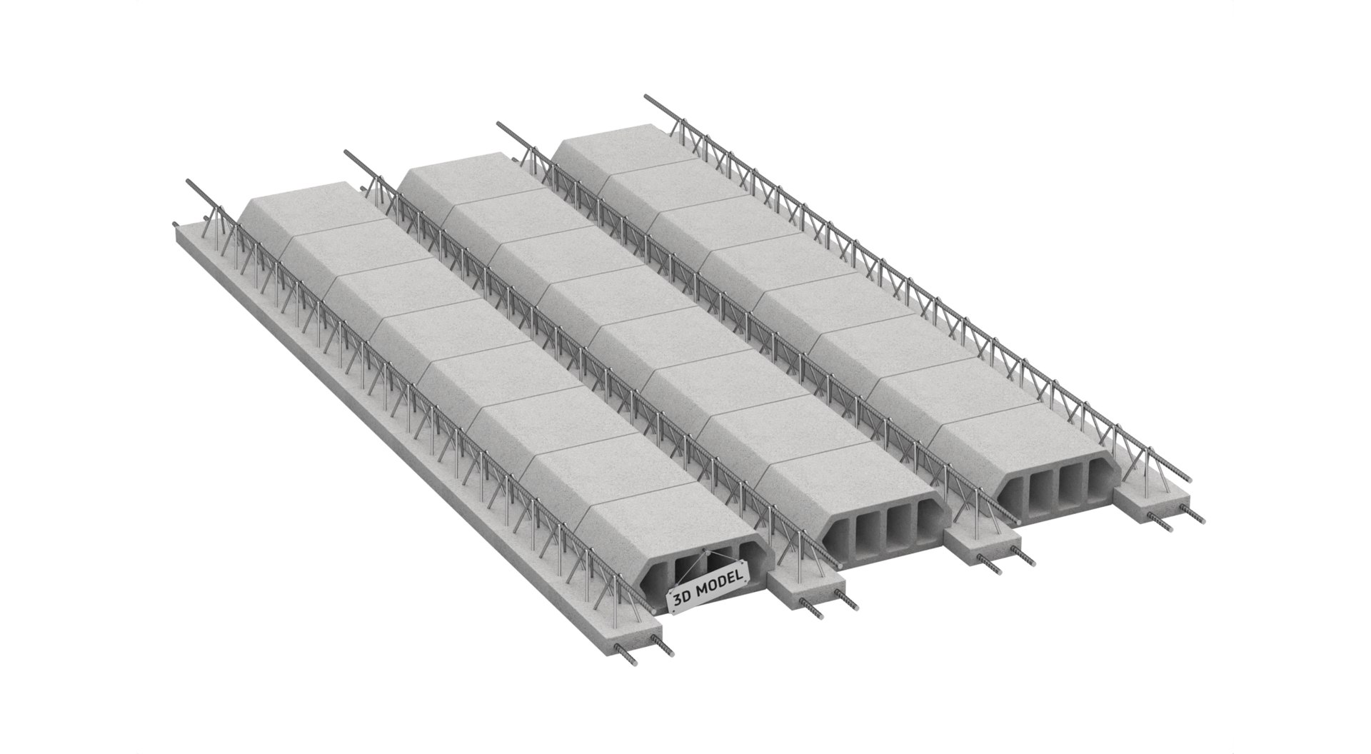 3D Concrete Floor Slab Block System - TurboSquid 2168735
