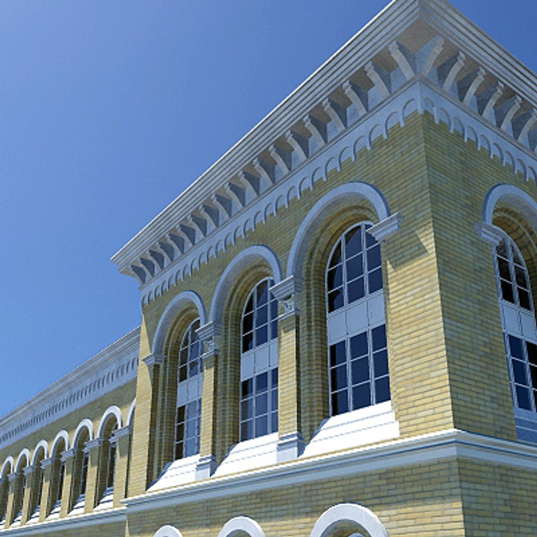 Old German Office Building 3d Model