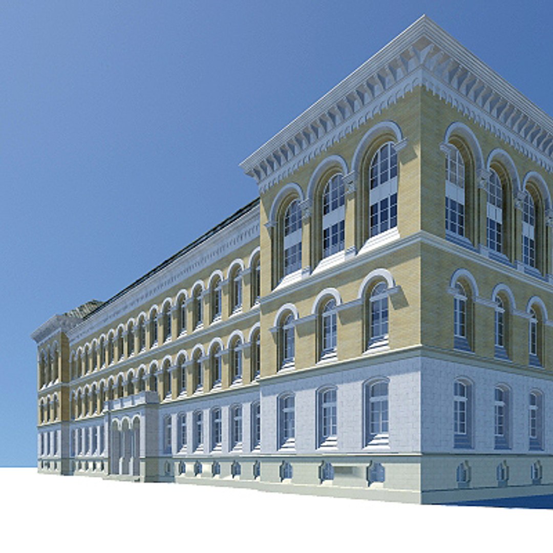 Old German Office Building 3d Model