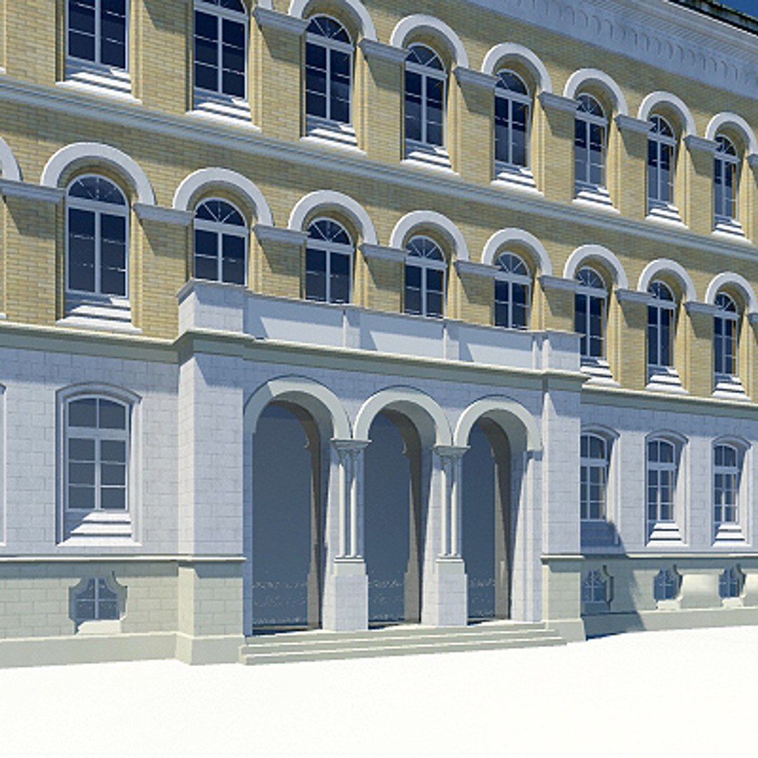 Old German Office Building 3d Model