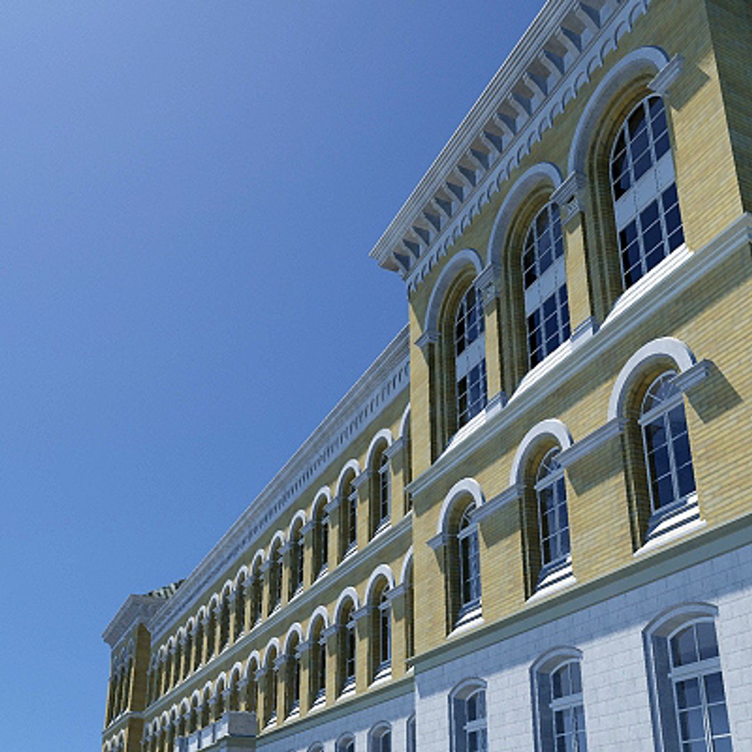 Old German Office Building 3d Model