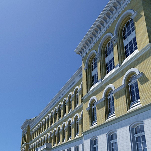 old german office building 3d model