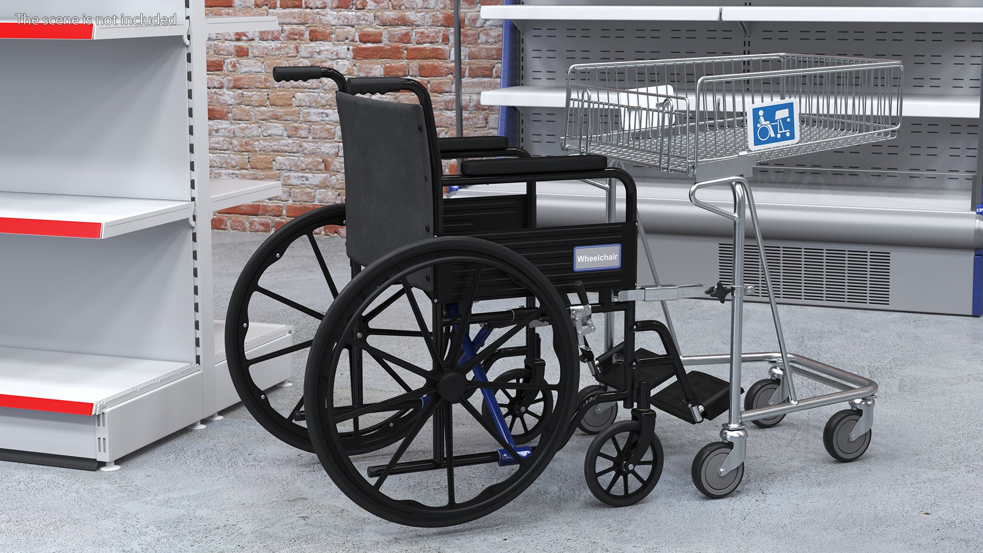 Wheelchair With Disabled Persons Shopping Cart Model - TurboSquid 2061478