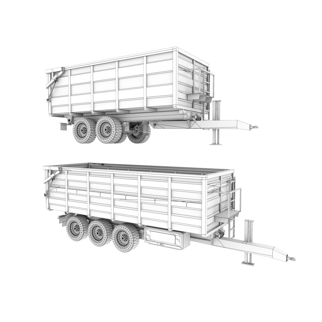3D Tractor grain trailers - TurboSquid 1797188