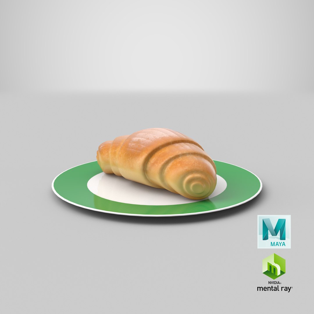 3D Croissant Plate - TurboSquid 1666033