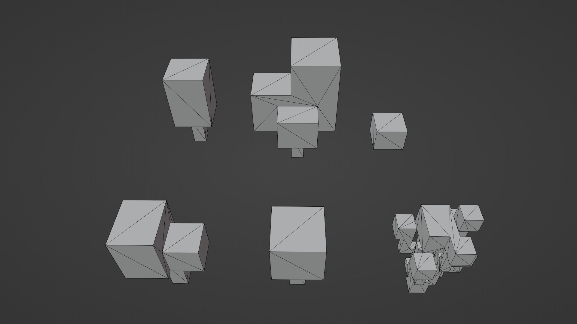 3D White Tree Set Low Poly - TurboSquid 2111464