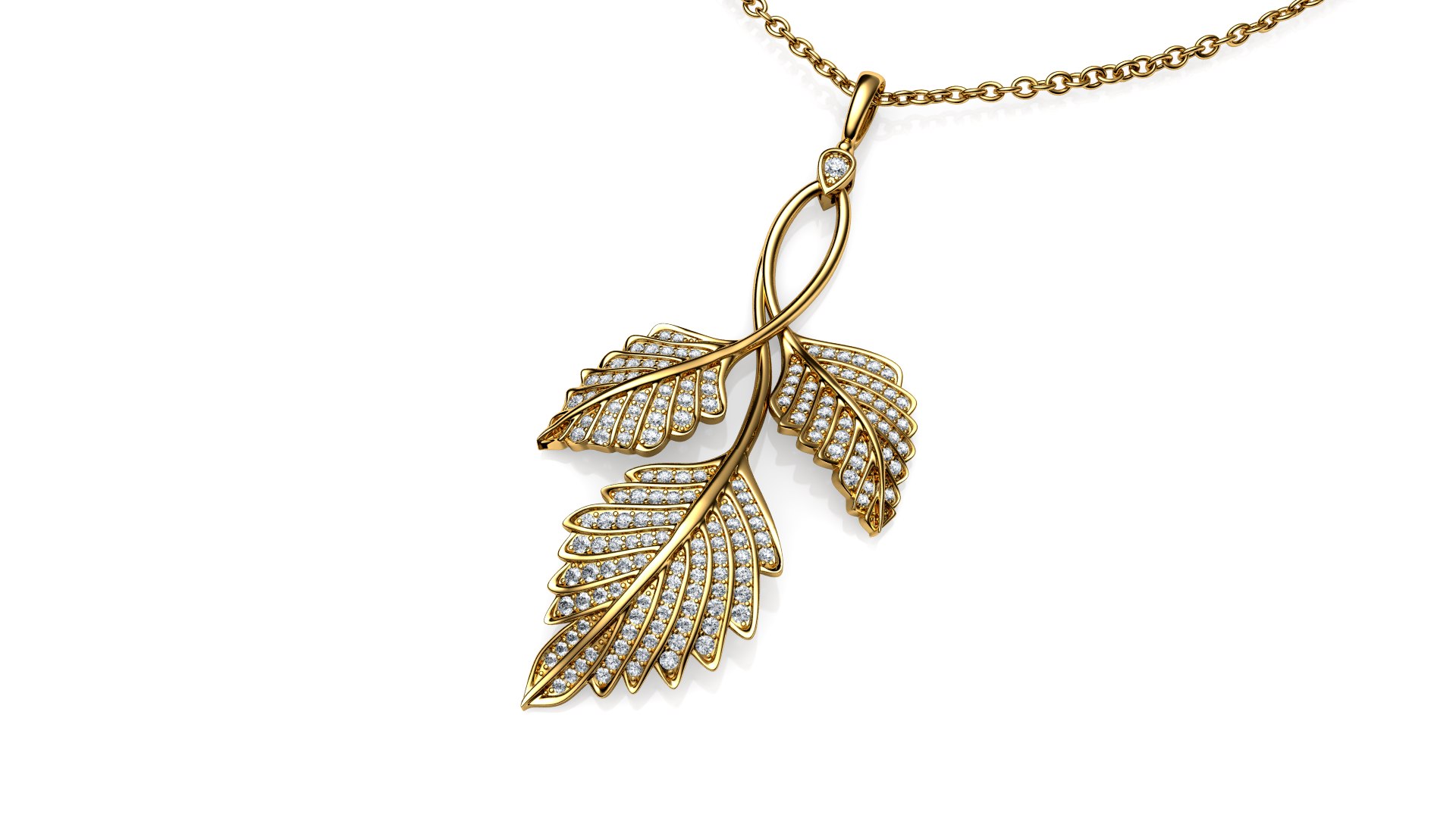 Leaf Pendant Necklace 3D Model - TurboSquid 2208472