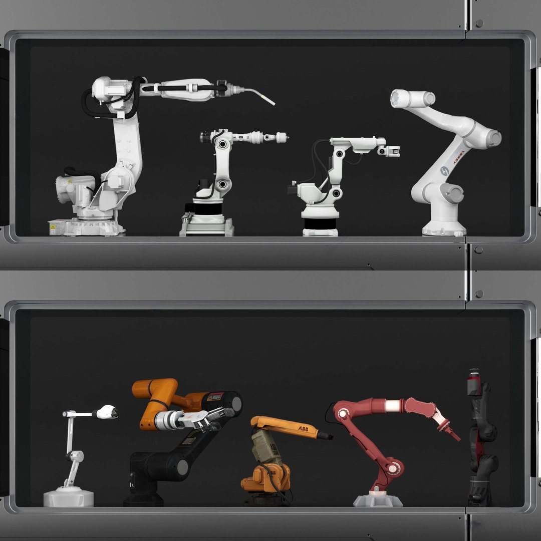 Robot Arms Collection Articulated Arm Industrial Robot Arm 3D ...