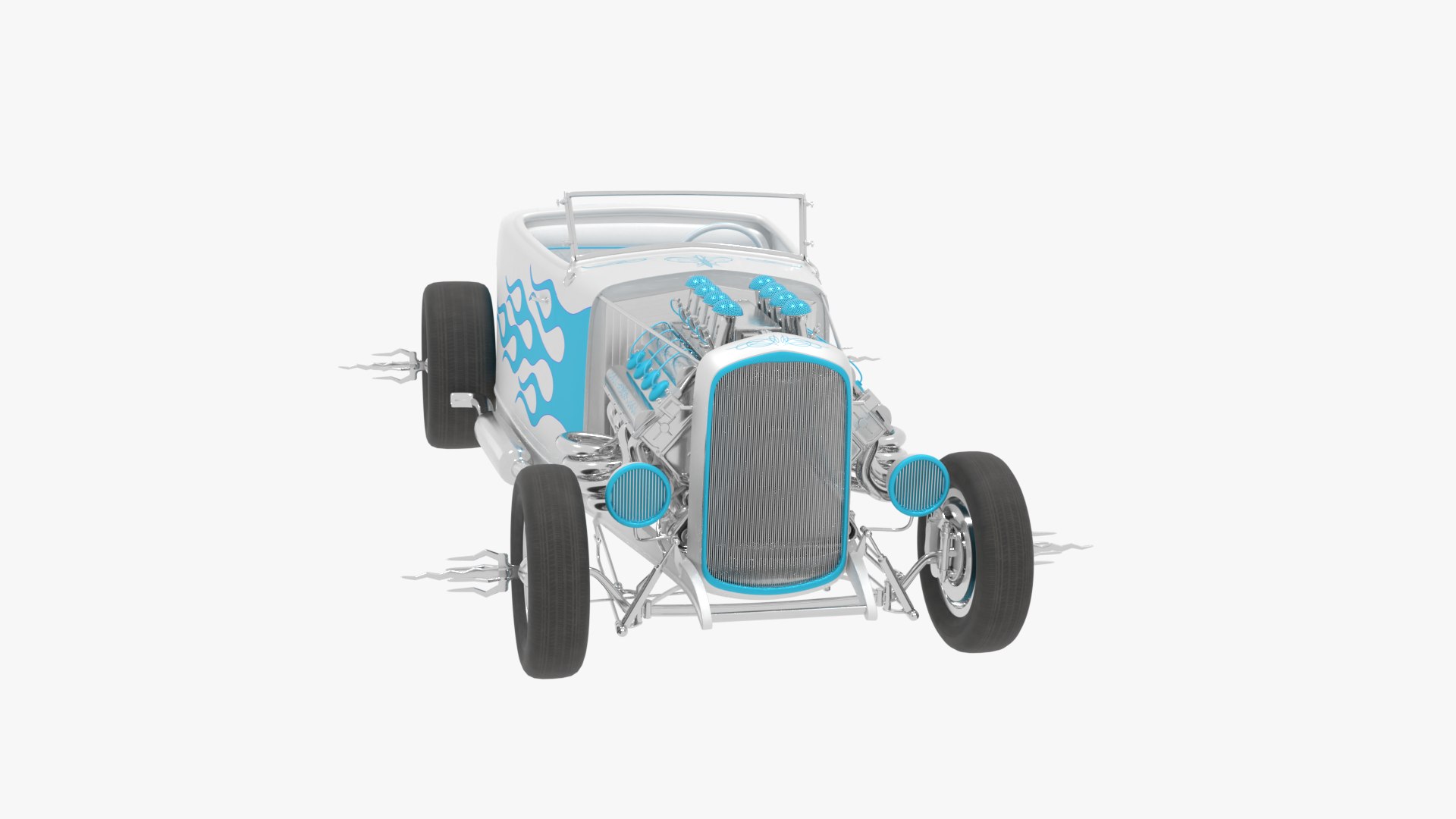 3D Hot Rod White - TurboSquid 2249416