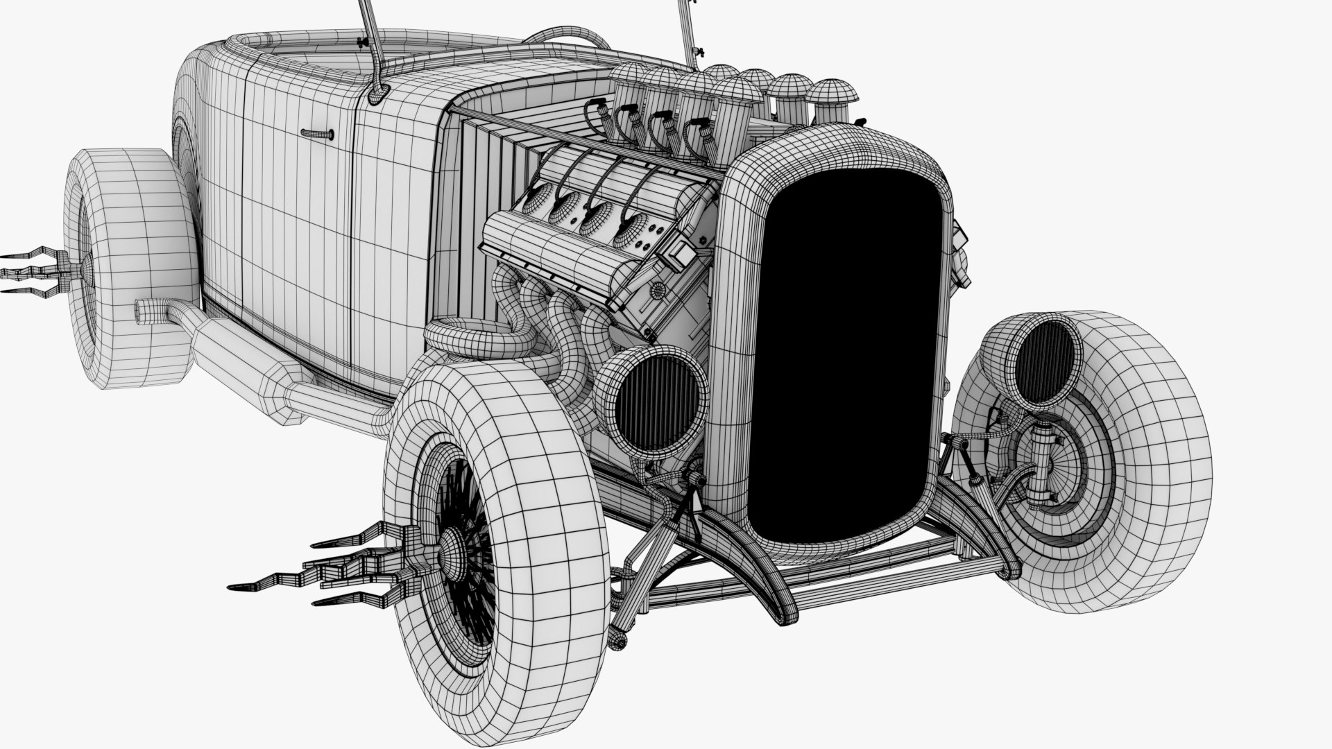 3D Hot Rod White - TurboSquid 2249416