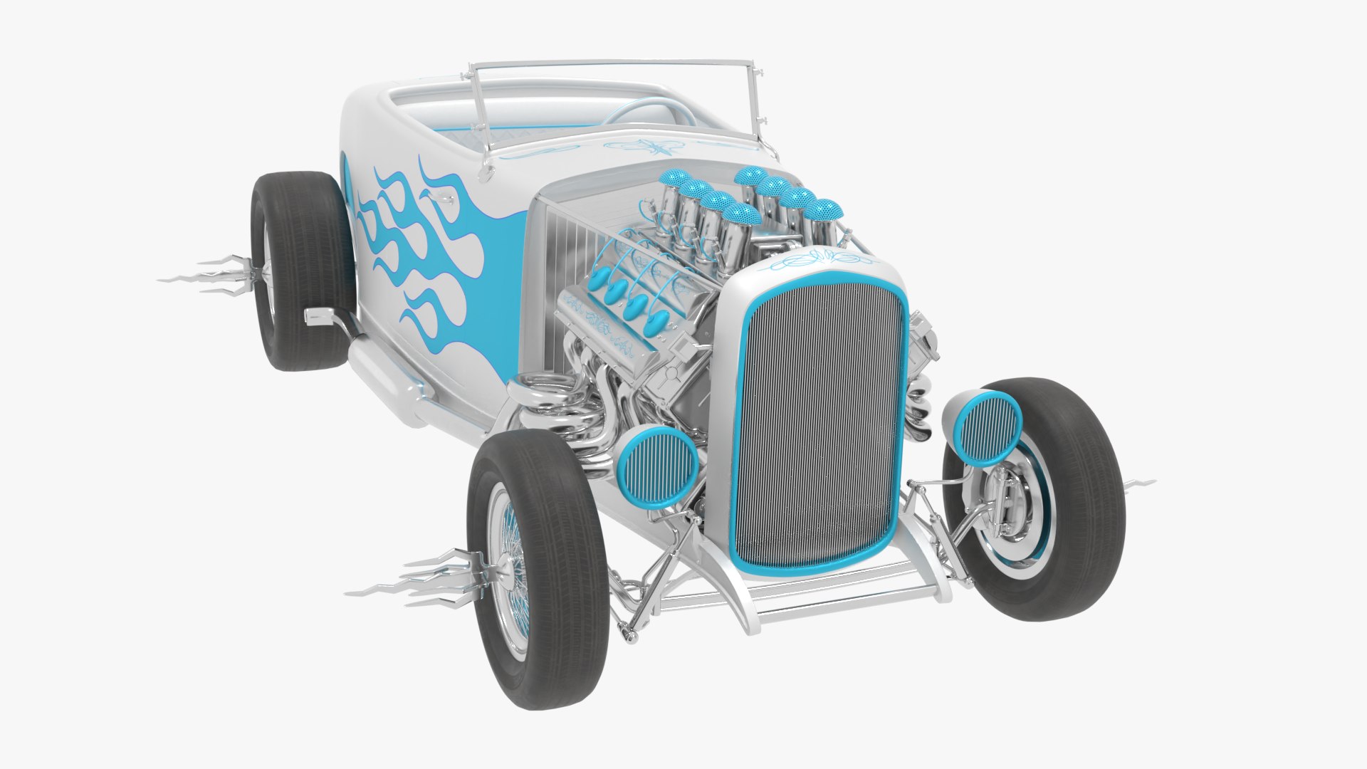 3D Hot Rod White - TurboSquid 2249416