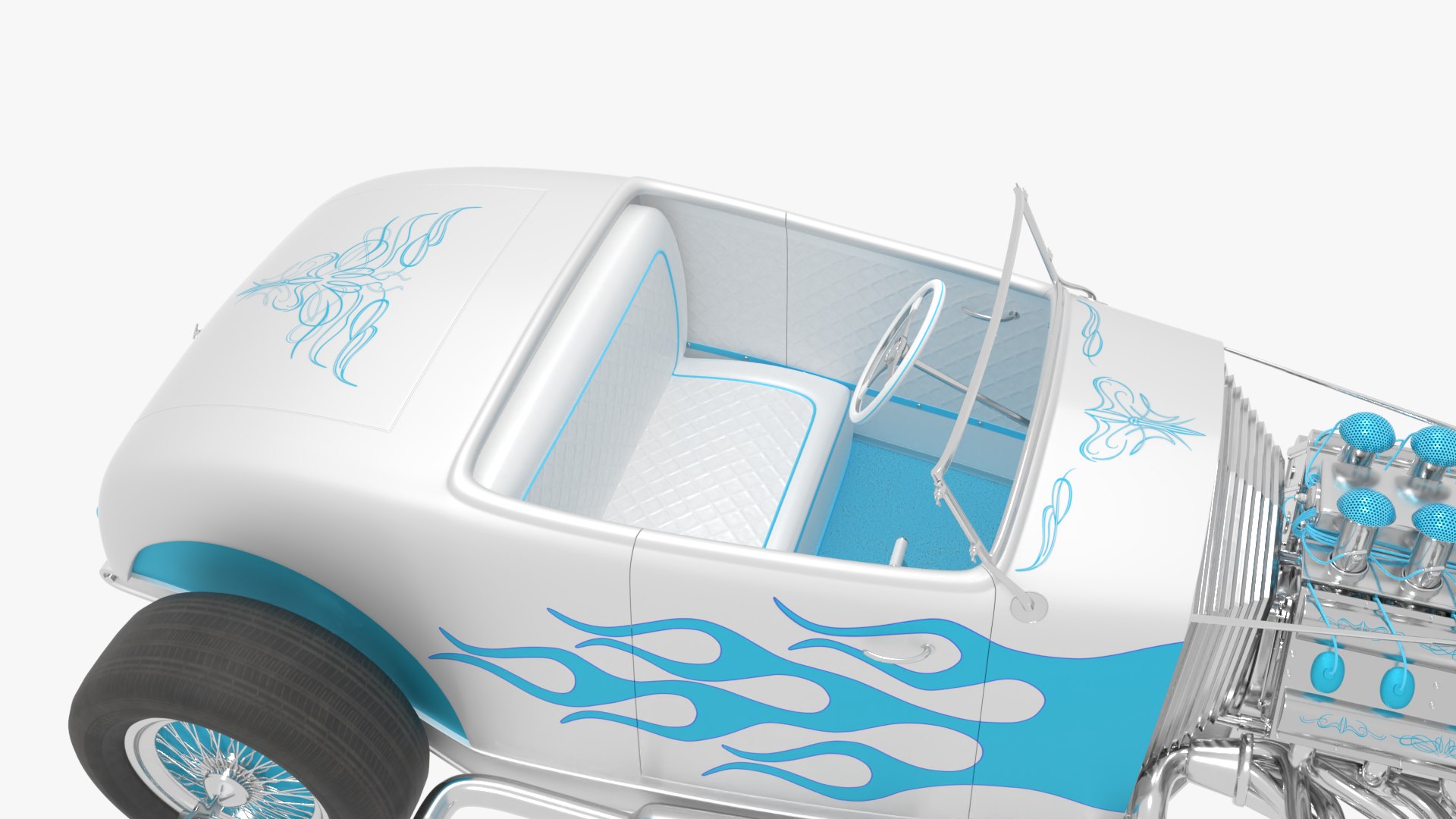 3D Hot Rod White - TurboSquid 2249416