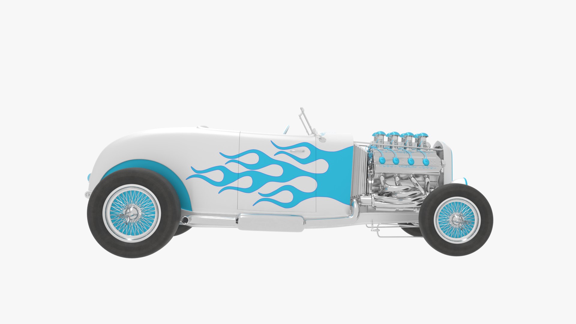 3D Hot Rod White - TurboSquid 2249416