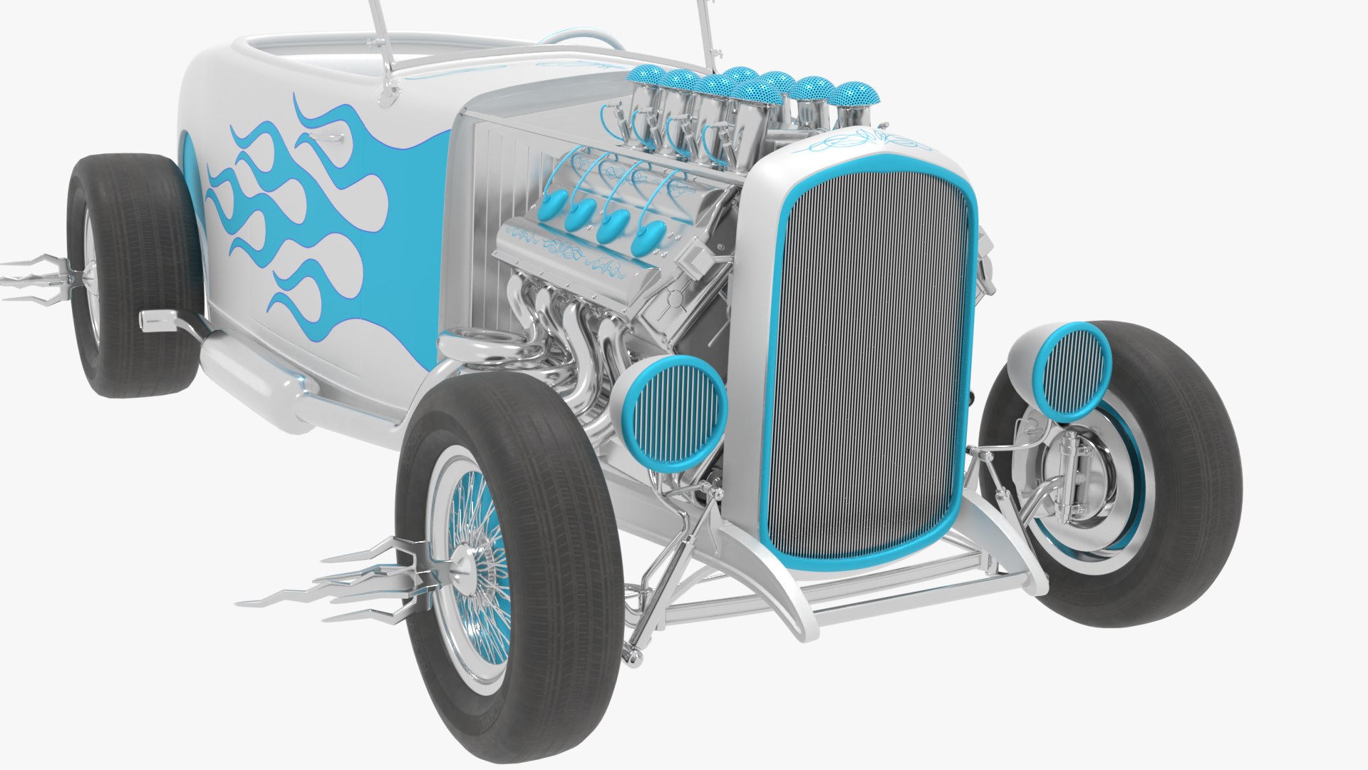 3D Hot Rod White - TurboSquid 2249416