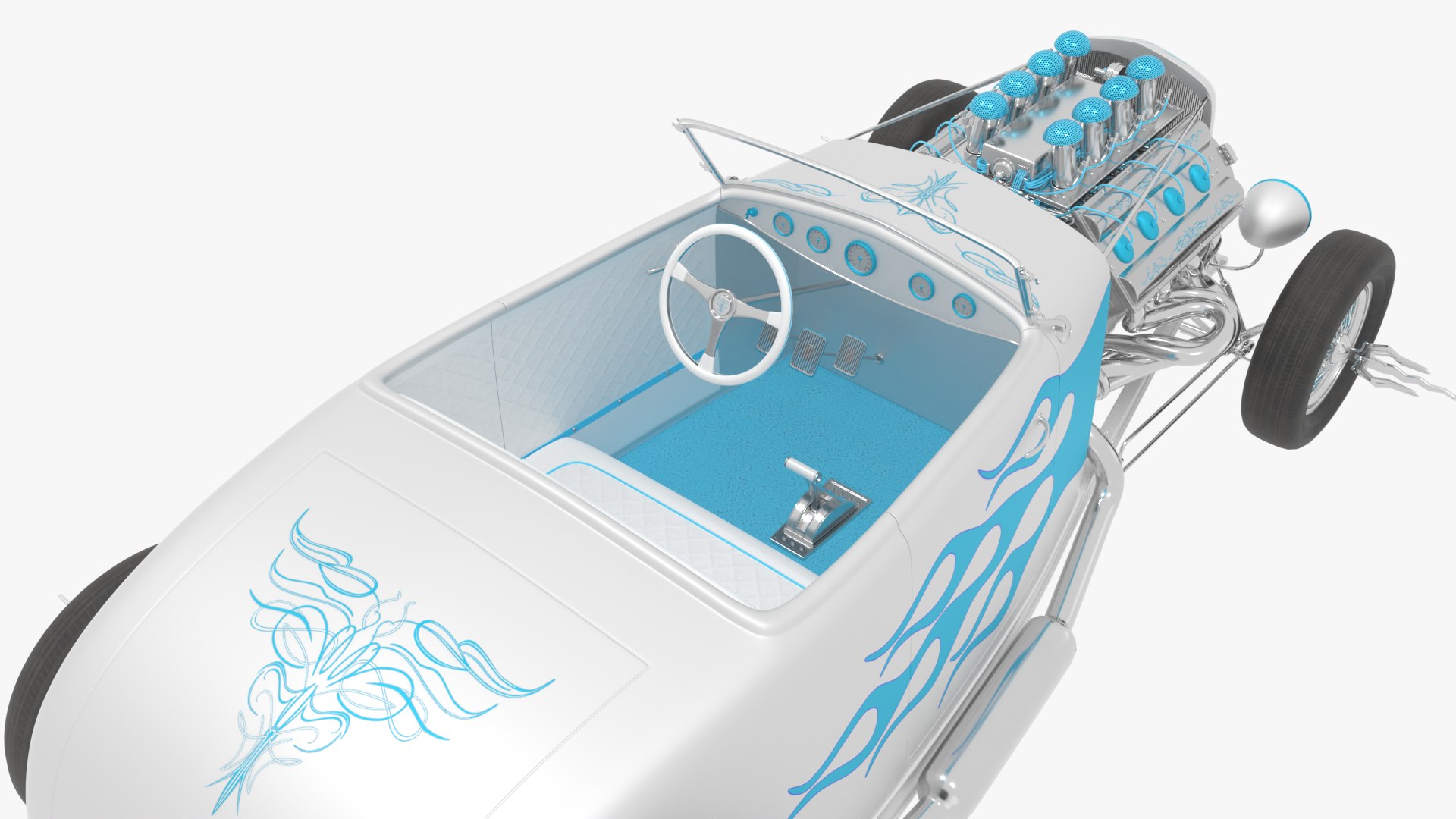 3D Hot Rod White - TurboSquid 2249416