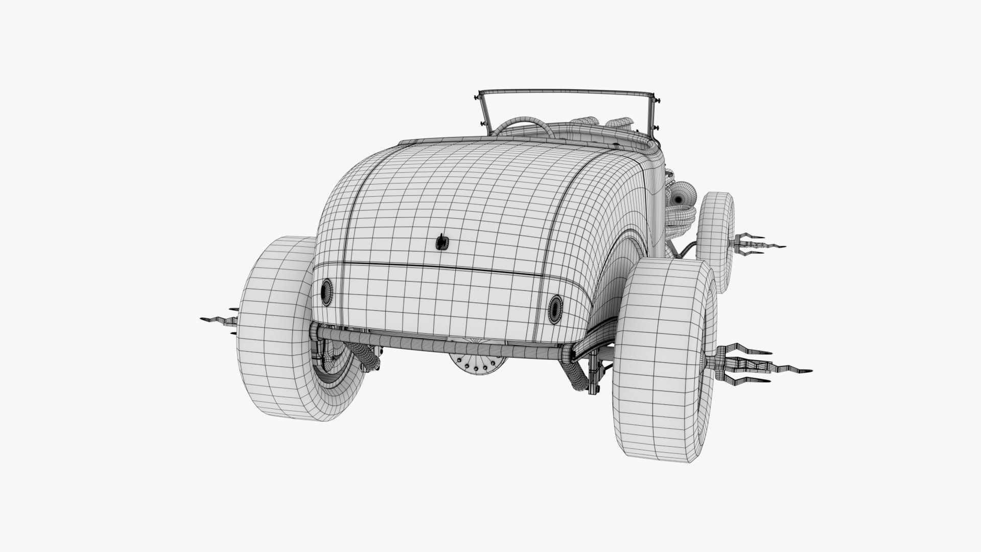 3D Hot Rod White - TurboSquid 2249416